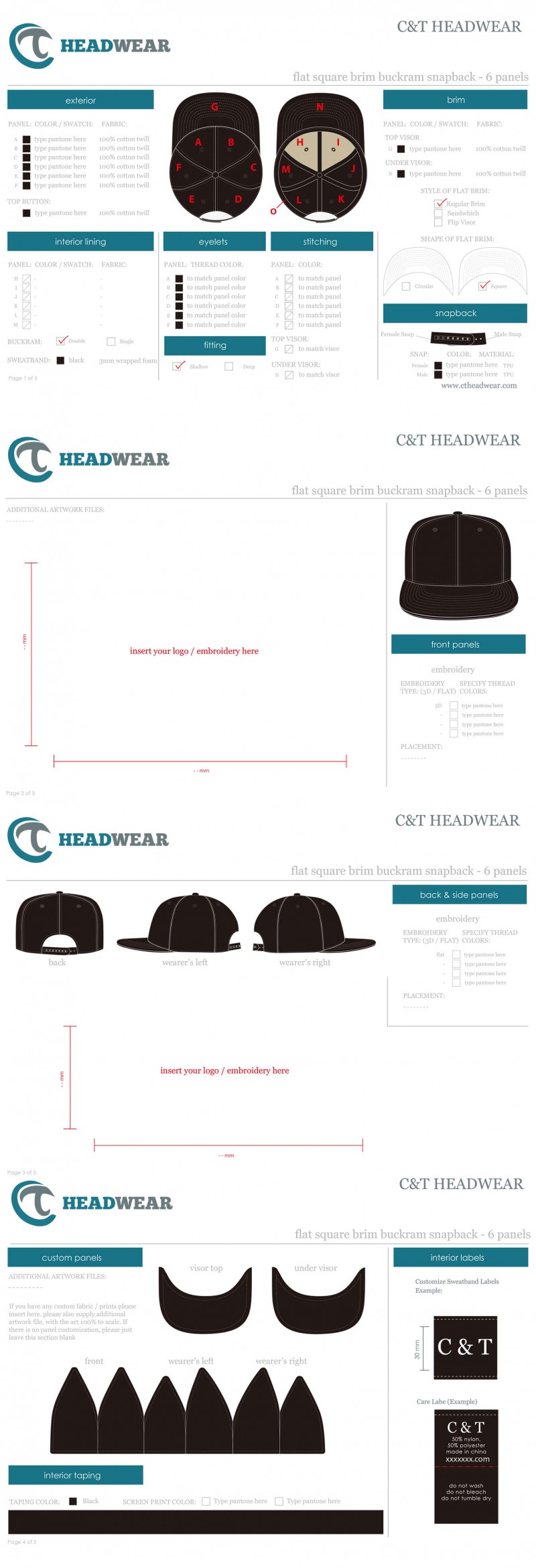 How to complete headwear templates? | C&T Headwear